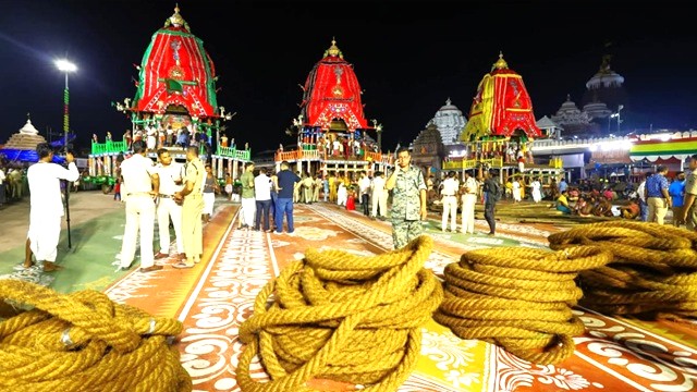 Puri: Rath wood arrives for Annual Rath Yatra
