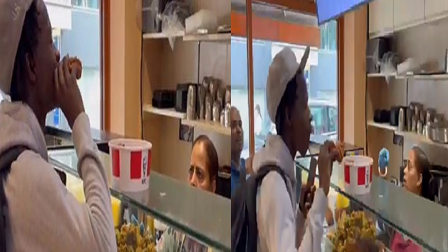 Man eats chicken inside ISKCON restaurant, internet reacts