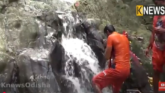 ‘Jal Mahadev’ in Balangir district gets worshipped inside waterfall